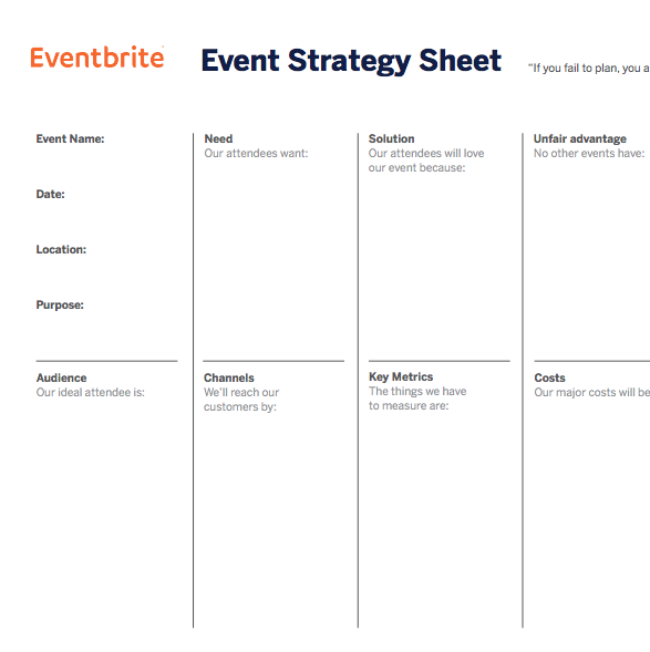 Get Started On 2017 With Our Event Strategy Template Eventbrite